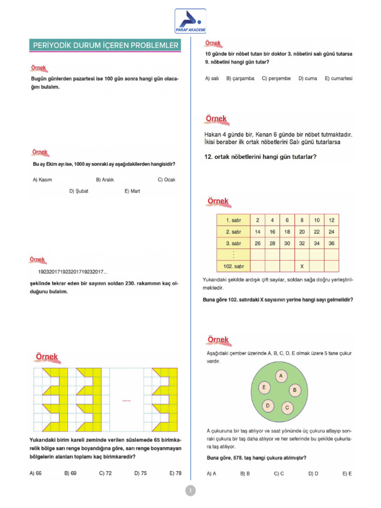 Periyodik Durum Iceren Problemler 11 Ders | PDF