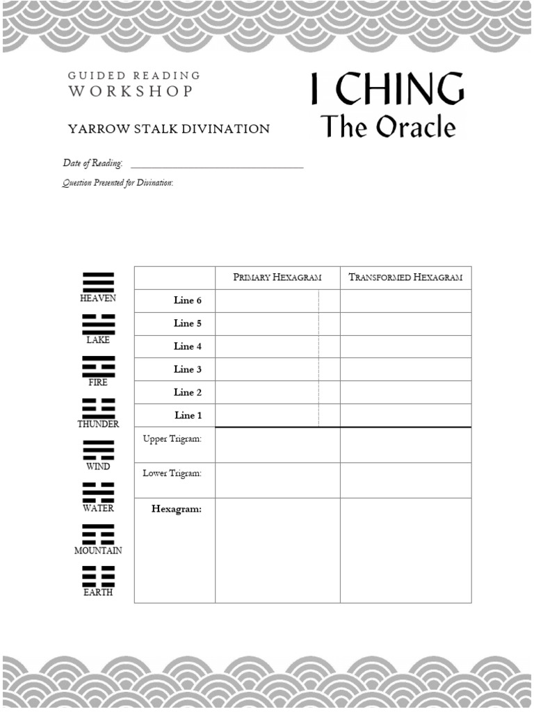 Yarrow Stalk Divination - Form | PDF | Divination