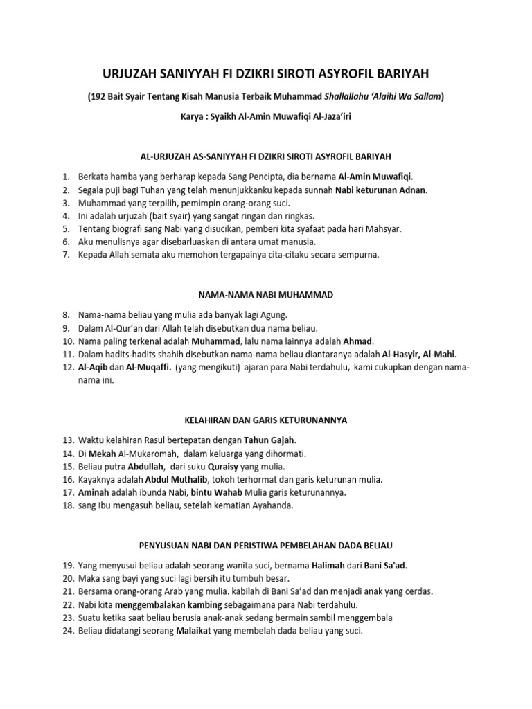 Syair Biografi Nabi Muhammad | PDF