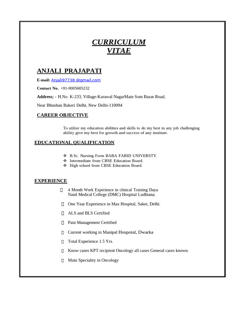 Nursing Professional Profile | PDF