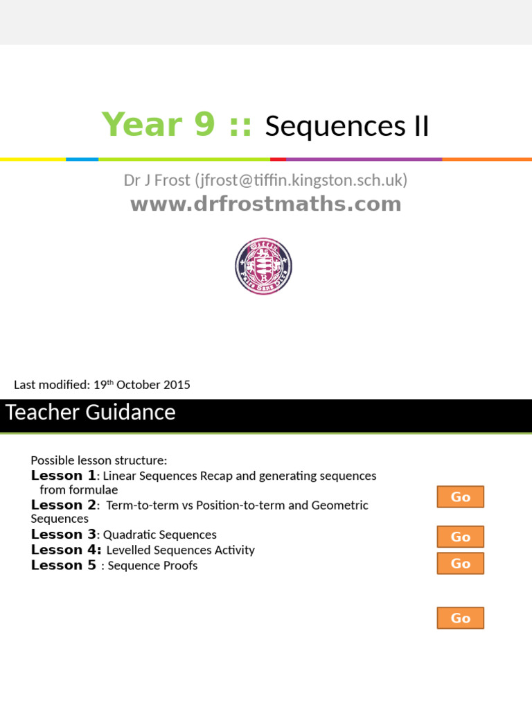 Yr9 Sequences | PDF | Sequence | Equations