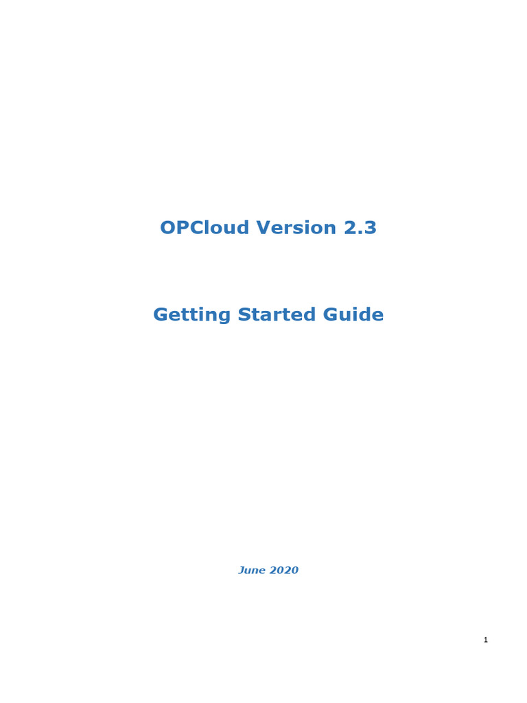 OPCloud 2.3 Getting Started Guide | PDF | Conceptual Model