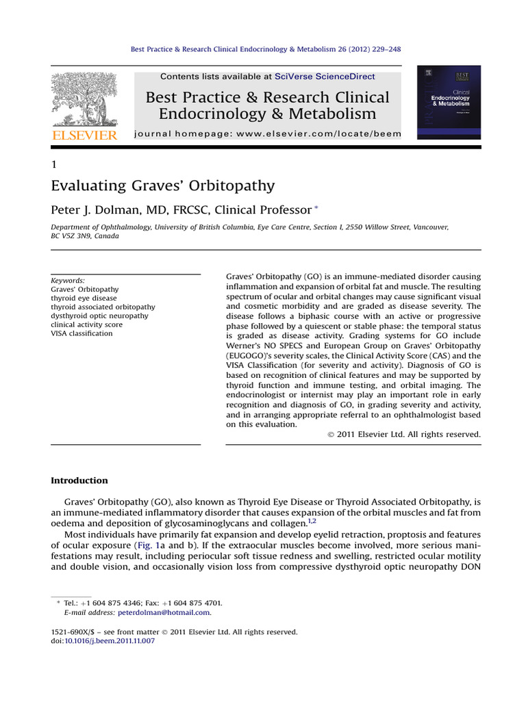 Evaluating Graves' Orbitopathy | PDF | Clinical Medicine | Medical Specialties