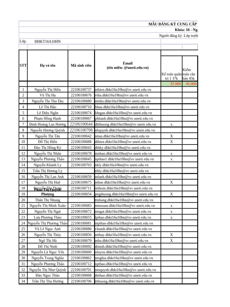 Đăng Kí TLHT Kì 1 2024 2025 | PDF