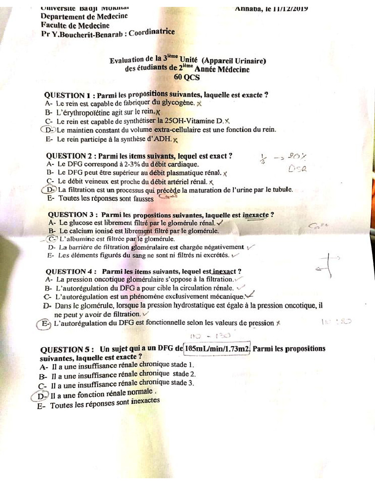 Contr Le-Urinaire-2 Me-Ann E.pdf Filename UTF-8''Contrôle-urinaire-2éme-Année | PDF
