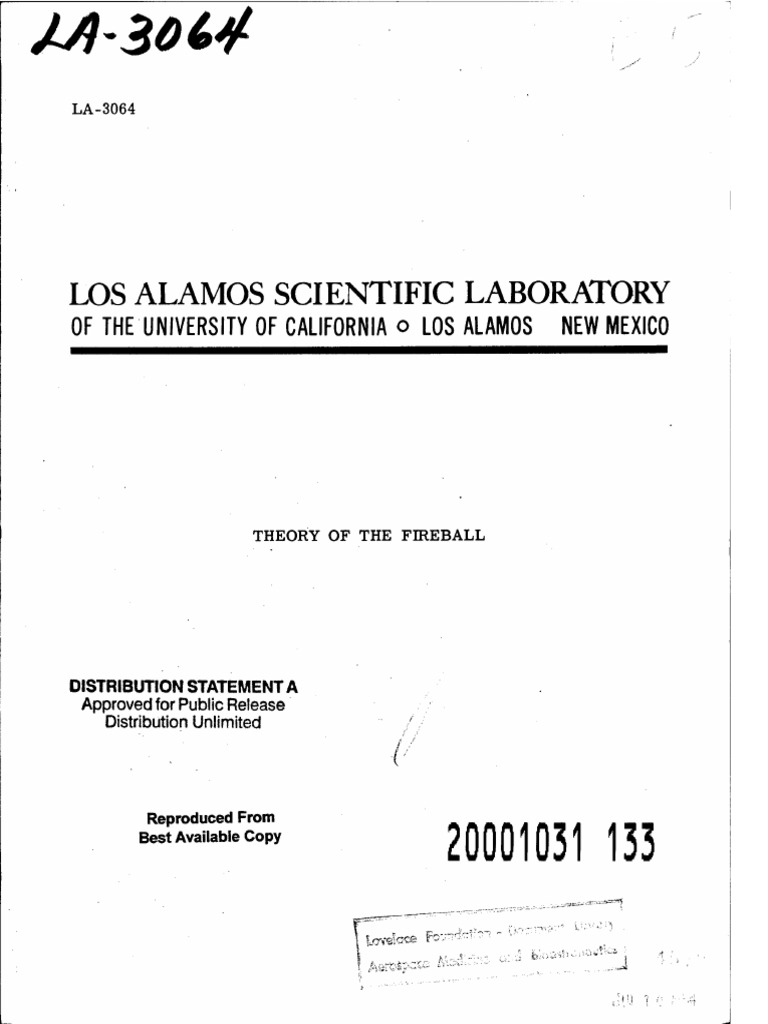 (Hans Albrecht Bethe) Theory of The Fireball (BookFi) | PDF