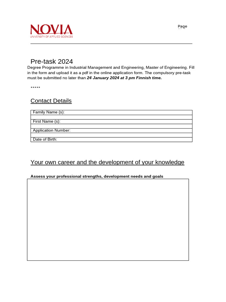 Pre-task Guidelines for Industrial Management | PDF | Thesis