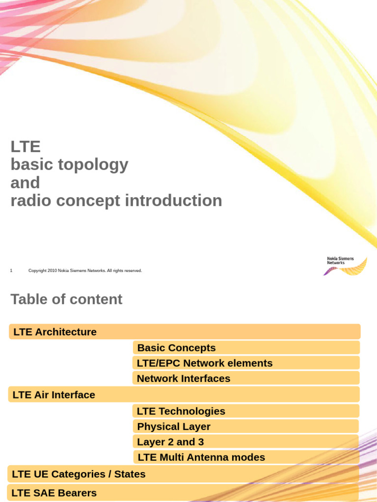NSN LTE Basic Topology and Radio Concept Introduction | PDF | Orthogonal Frequency Division ...