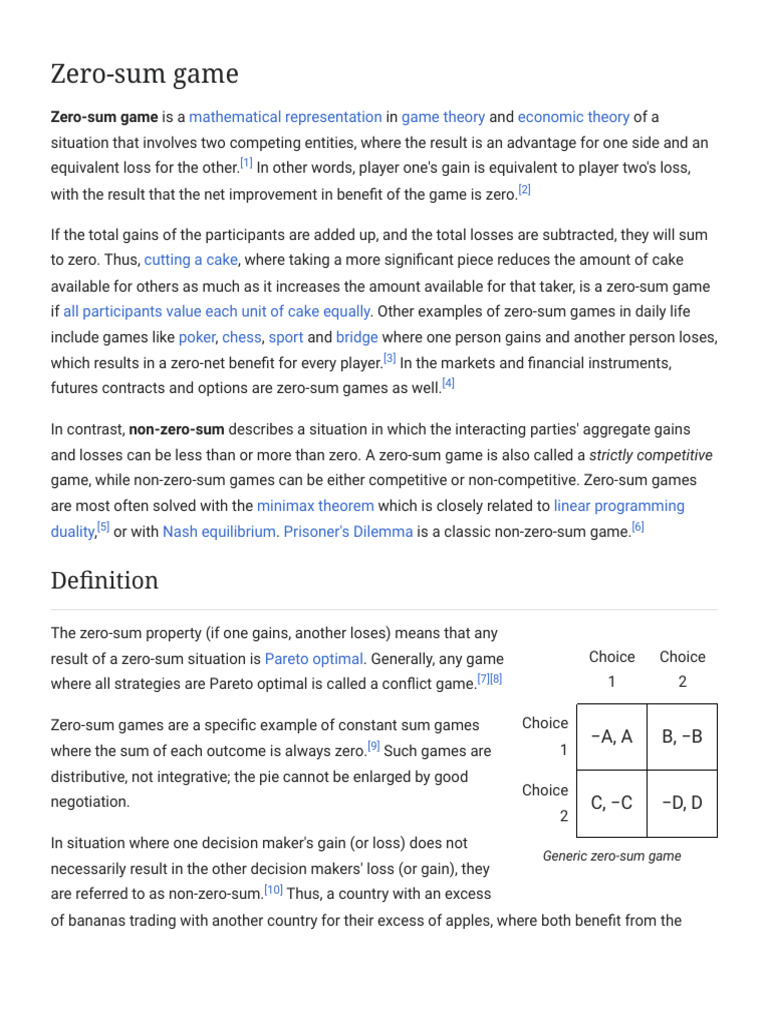 .Trashed 1737215484 Zero Sum Game Wikipedia | PDF | Derivative (Finance) | Game Theory