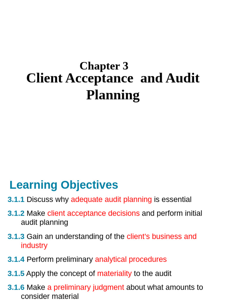 Client Acceptance & Audit Planning Guide | PDF | Audit | Financial Audit