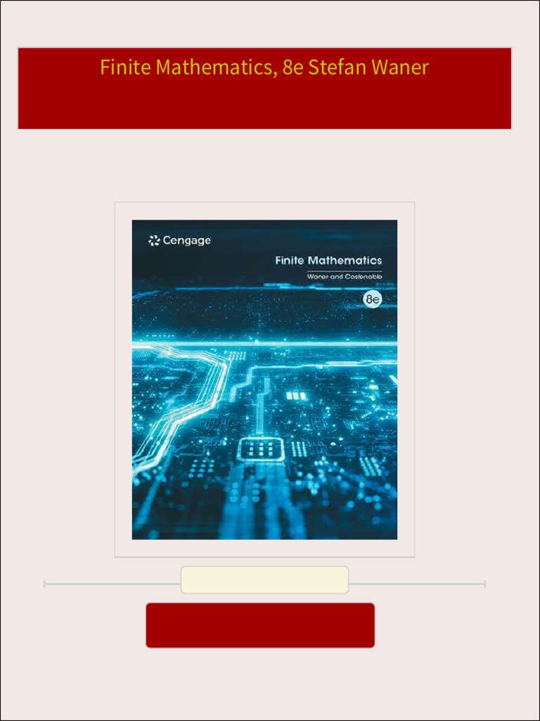 Finite Mathematics, 8e Stefan Waner 2024 scribd download | PDF | Linear ...