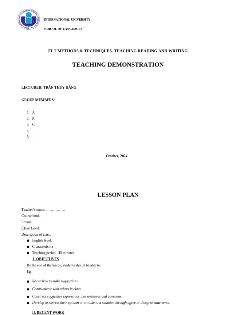 Sample LESSON PLAN | PDF