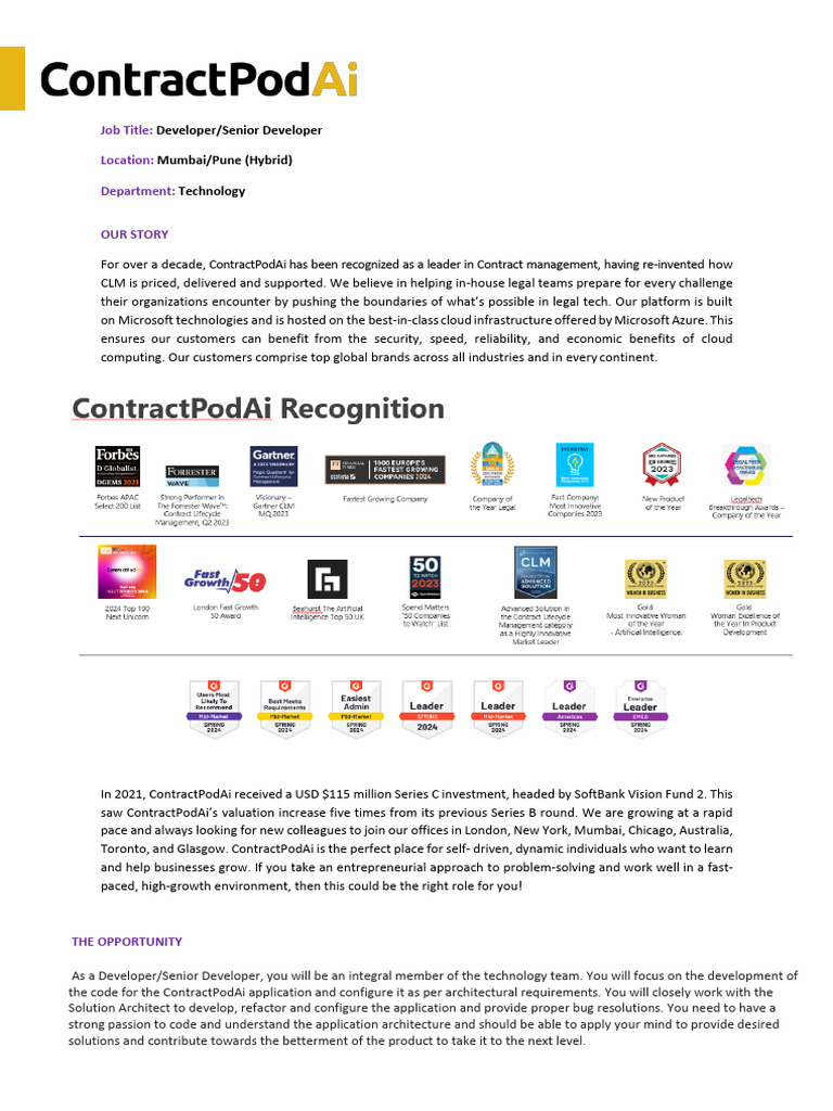 Python Developer JD | PDF | Cloud Computing | Employment