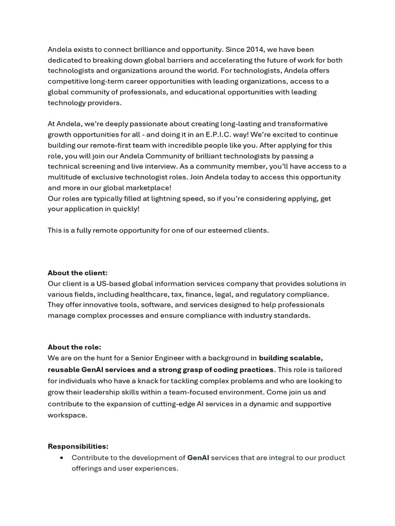 Data Science-Software Engineer (GenAI) (1) | PDF | Discrimination | Harassment