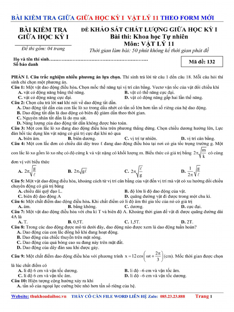 DE ON TAP GIUA HOC KY 1 THEO MINH HOA 2025 DE SO 08 | PDF