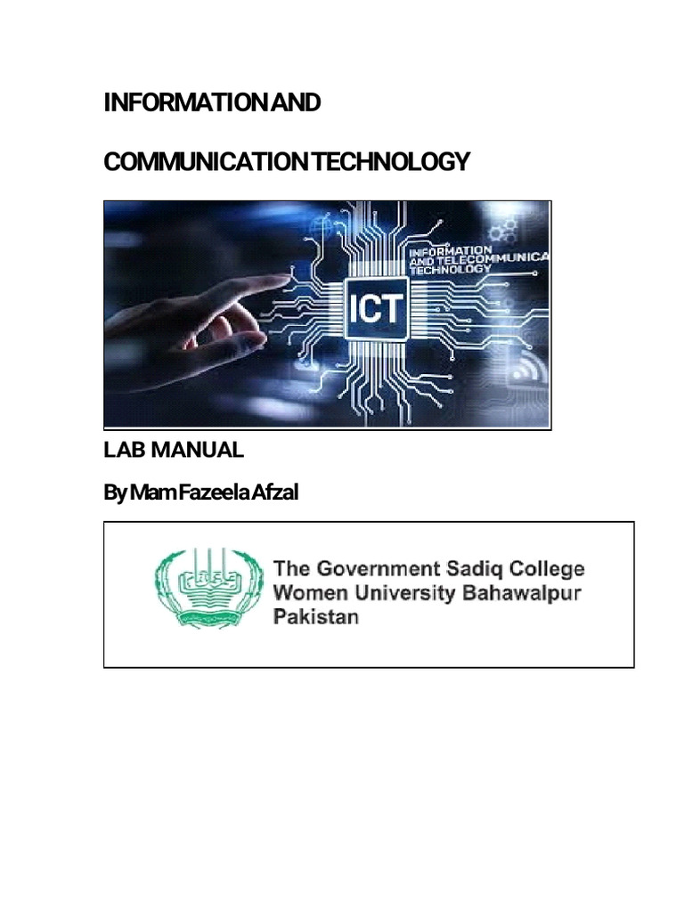 Informationand Communicationtechnology: Lab Manual Bymamfazeelaafzal ...