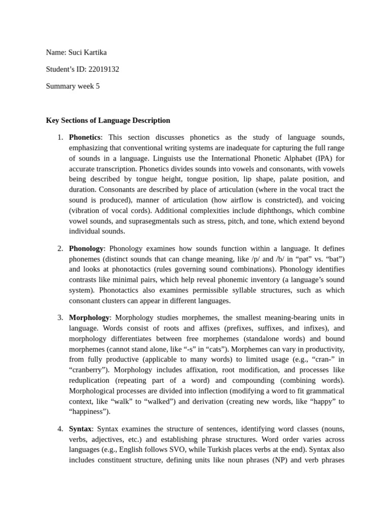 summary week 5 | PDF | Clause | Syntax summary week 5 | PDF | Clause | Syntax