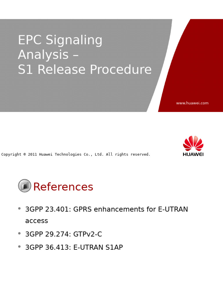 OEA000103 SAE Signaling Analysis - S1 Release Procedure ISSUE 1.00 ...