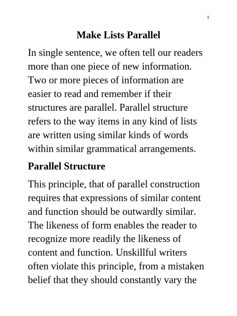 parallelism English grammar | PDF | Verb | Engineering