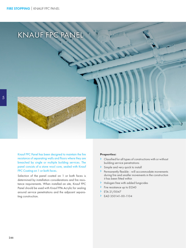 Knauf Firewin Catalogue A4 FPC Panel Systems | PDF | Electrical Wiring | Pipe (Fluid Conveyance)