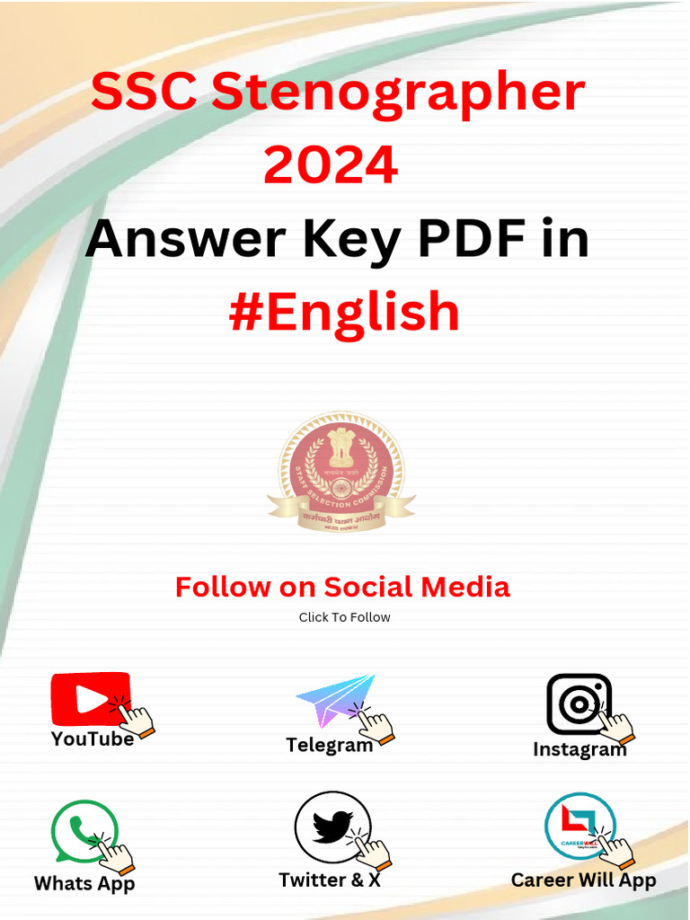 SSC Stenographer AnswerKey Compilation English | PDF | Linguistics