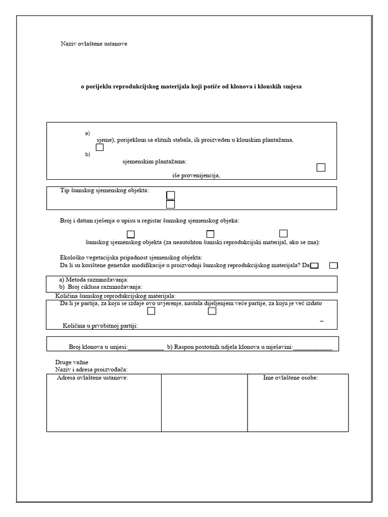 Prilog Broj 3-Obra. P3 - Uvjerenje o Porijeklu Reprodukcijskog ...