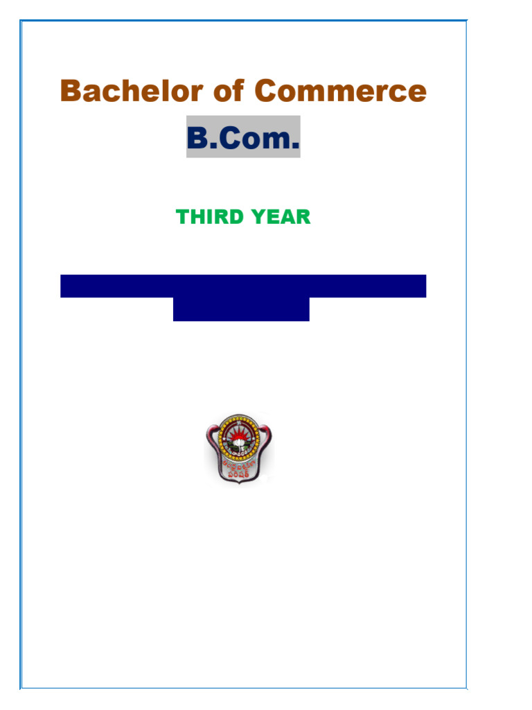 Bachelor of Commerce: Third Year | PDF
