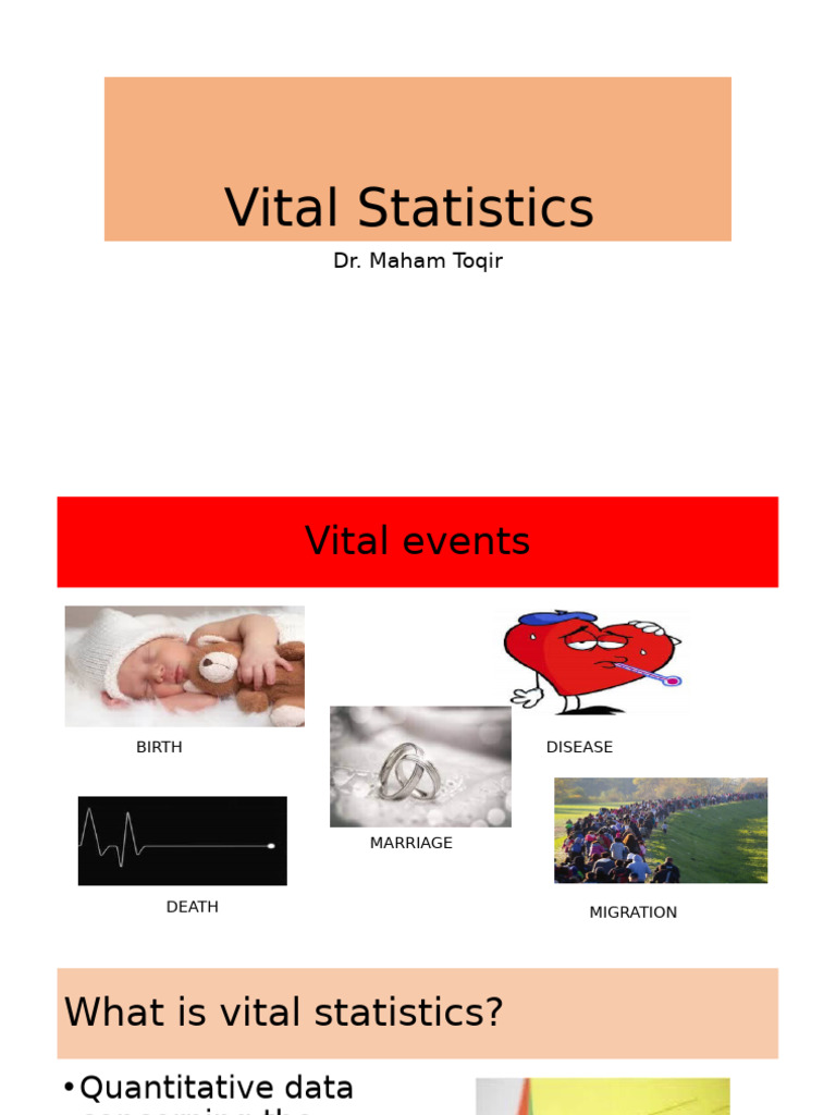 Vital Statistics | PDF | Maternal Death | Infant Mortality