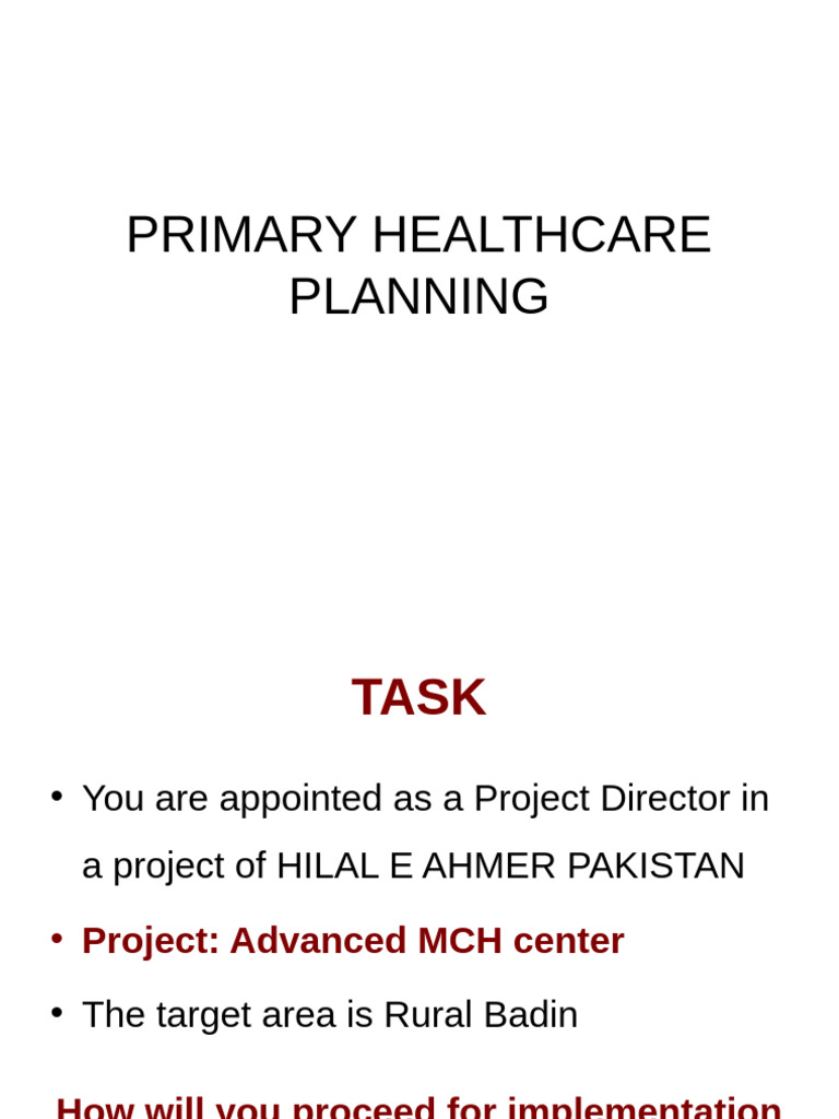 Rural Badin MCH Center Project Plan | PDF | Health Care | Social Programs