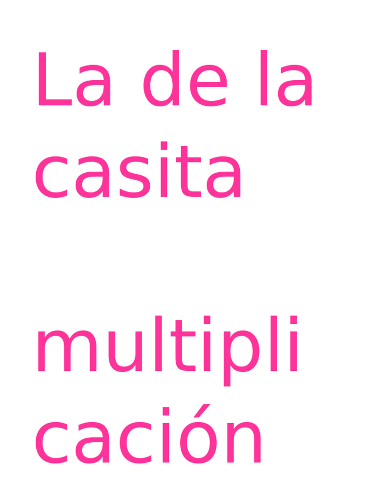Casita de Multiplicación para Niños | PDF