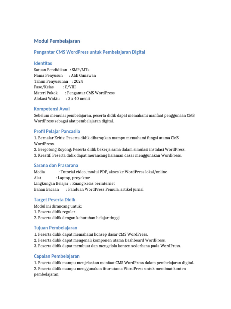 Modul_Lengkap_CMS_WordPress | PDF