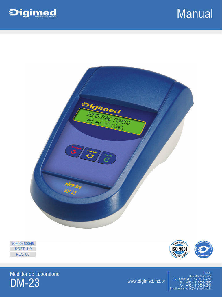 Manual PHmetro DIGIMED (Bom Jardim BANCADA) | PDF | Ph | Ácido