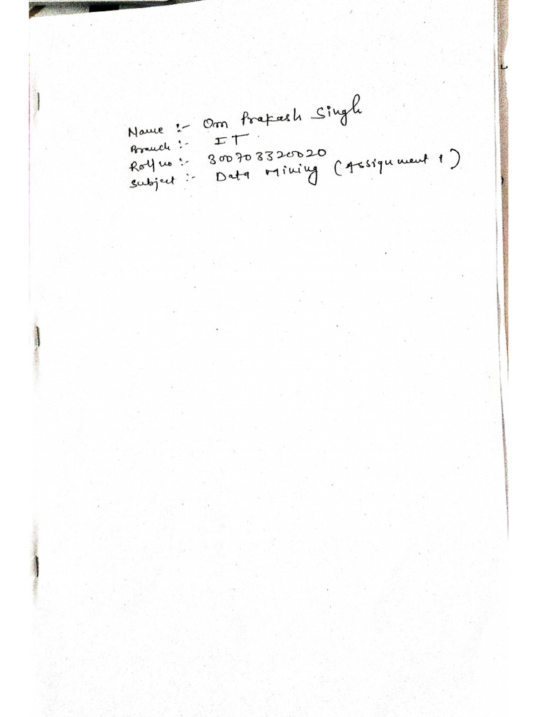 DM Assignment 1 | PDF