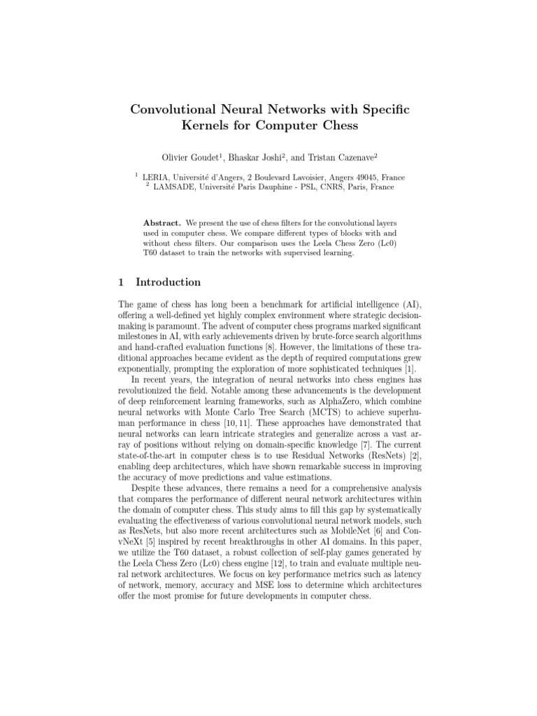 Chess-Specific CNN Architectures Analysis | PDF | Artificial Neural ...