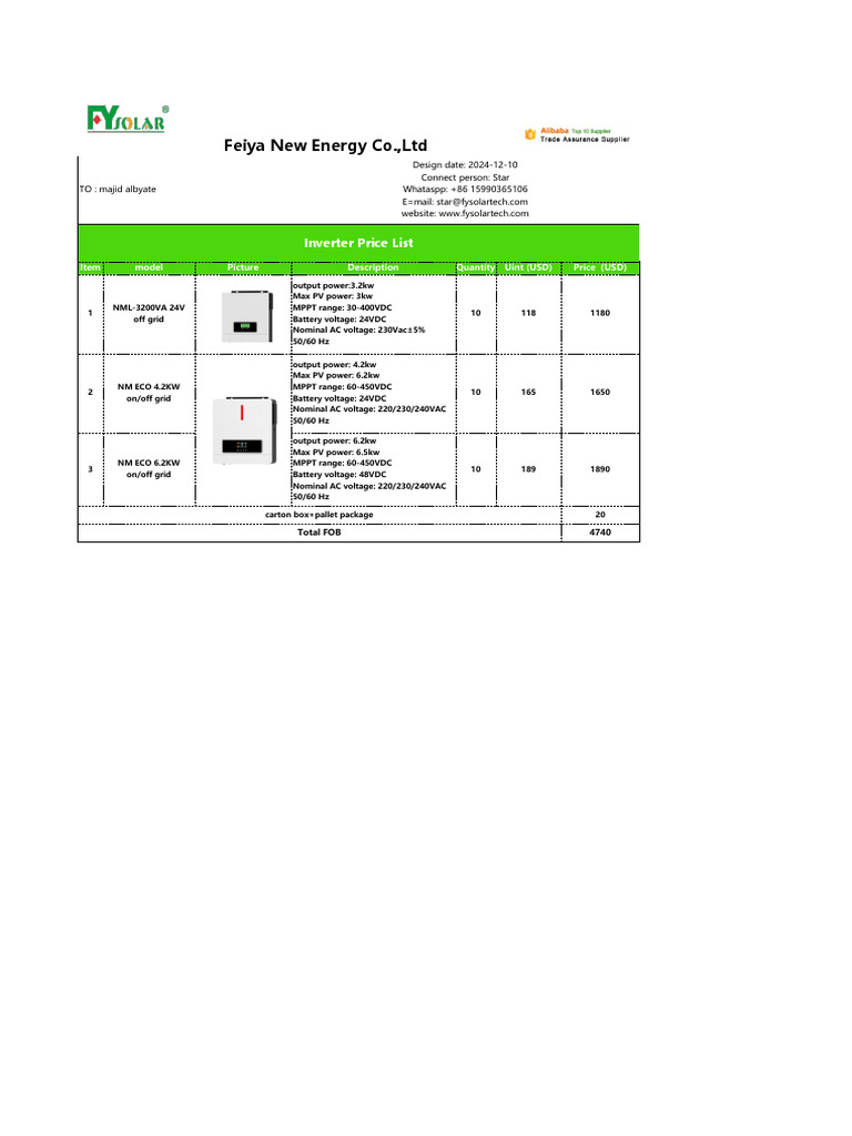 To Majid Albyate Inverters Price List-Star (2024-12-10 04 - 39 - 43) | PDF