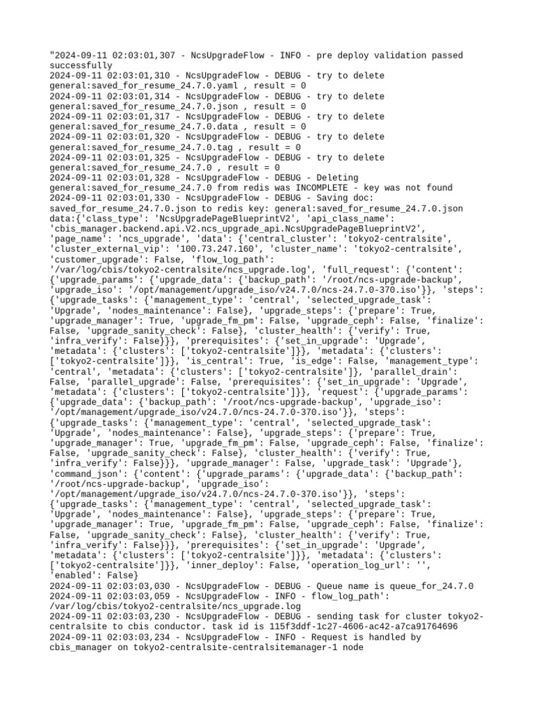 ncs_upgradeLog | PDF | System Software | Computer Architecture
