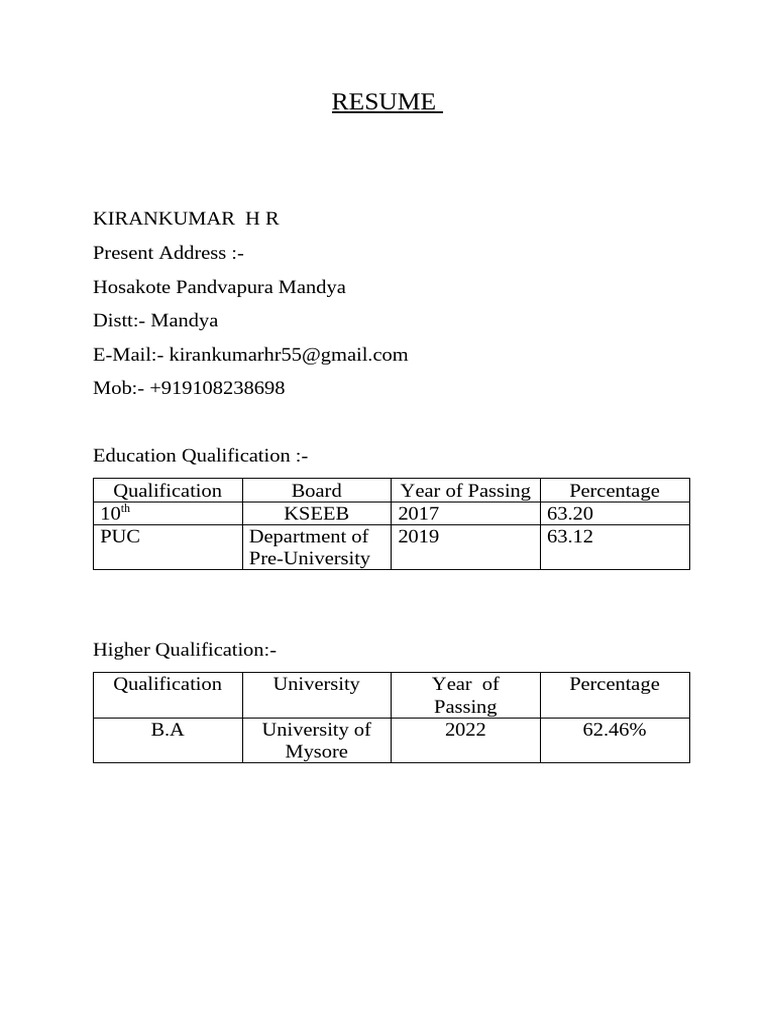 RESUME Yashu Bro | PDF