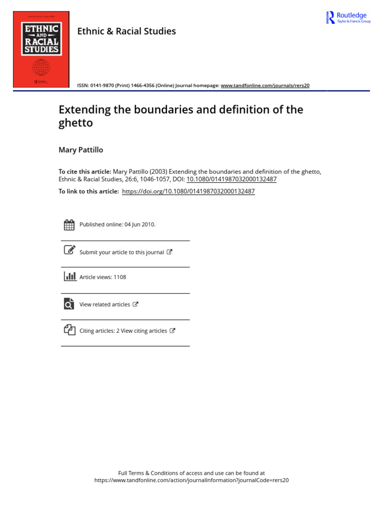 Extending the Boundaries and Definition of the Ghetto | PDF | Ghetto | Economies