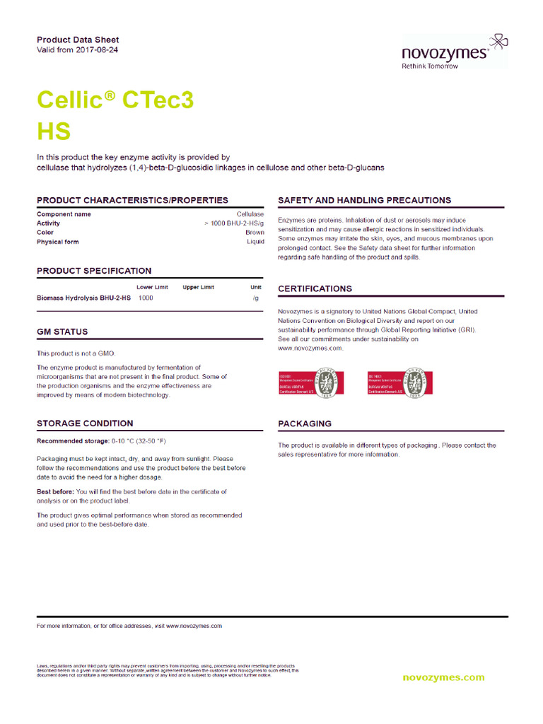 Cellic Ctec3 HS Data Sheet | PDF