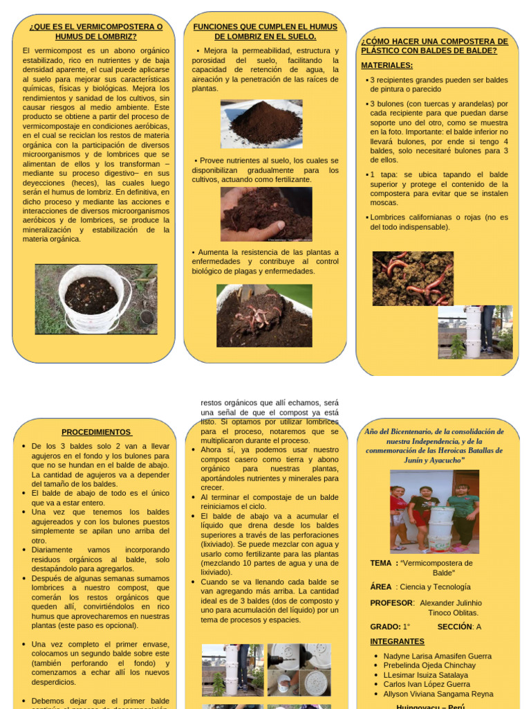 Triptico 1° A | PDF | Suelo | Compost