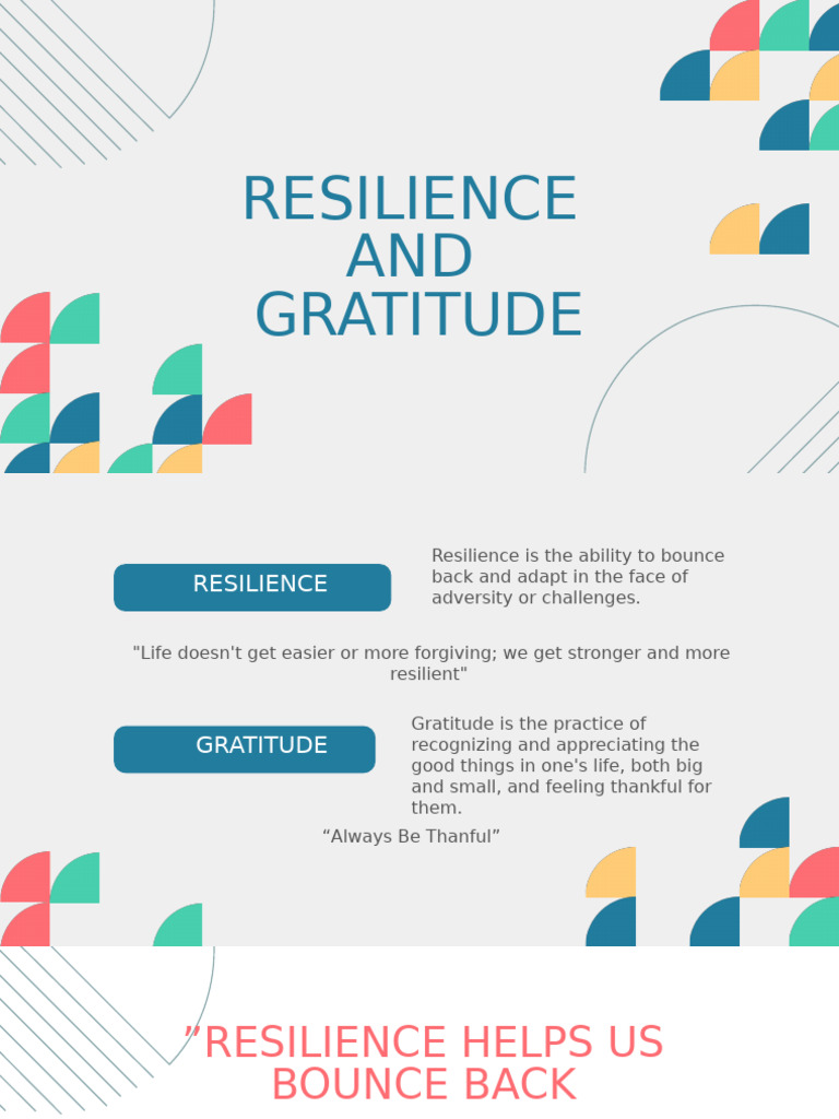Resilience and Gratitude: Key Benefits | PDF | Psychological Resilience ...