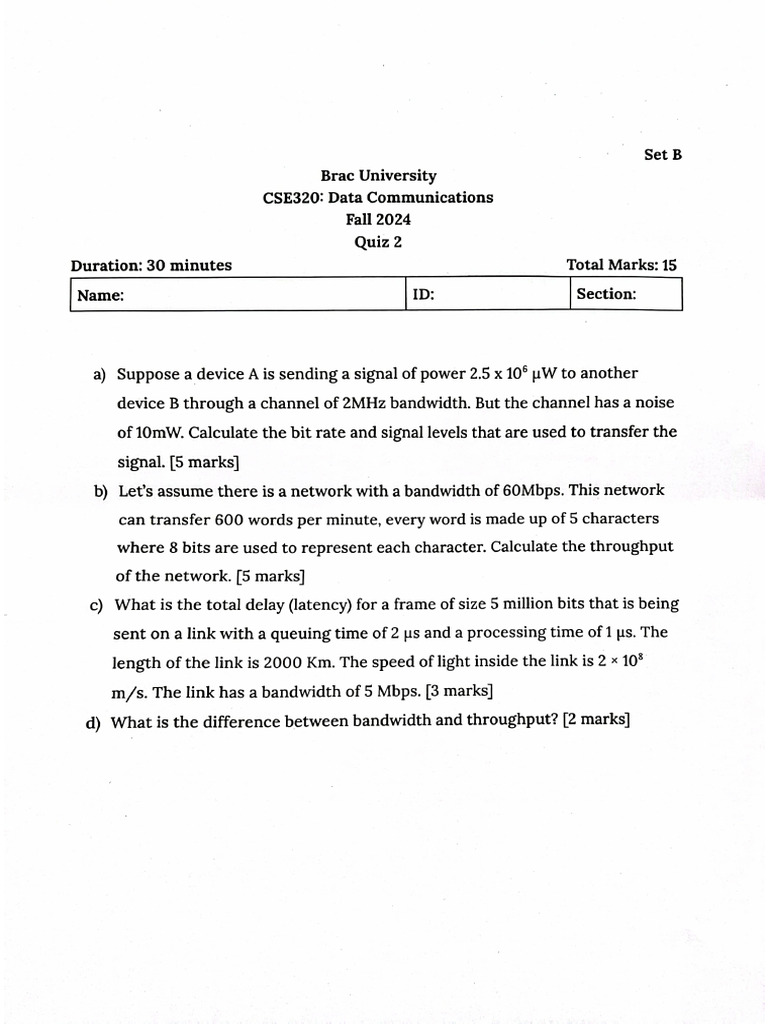 CSE320 Q2 - Set B | PDF
