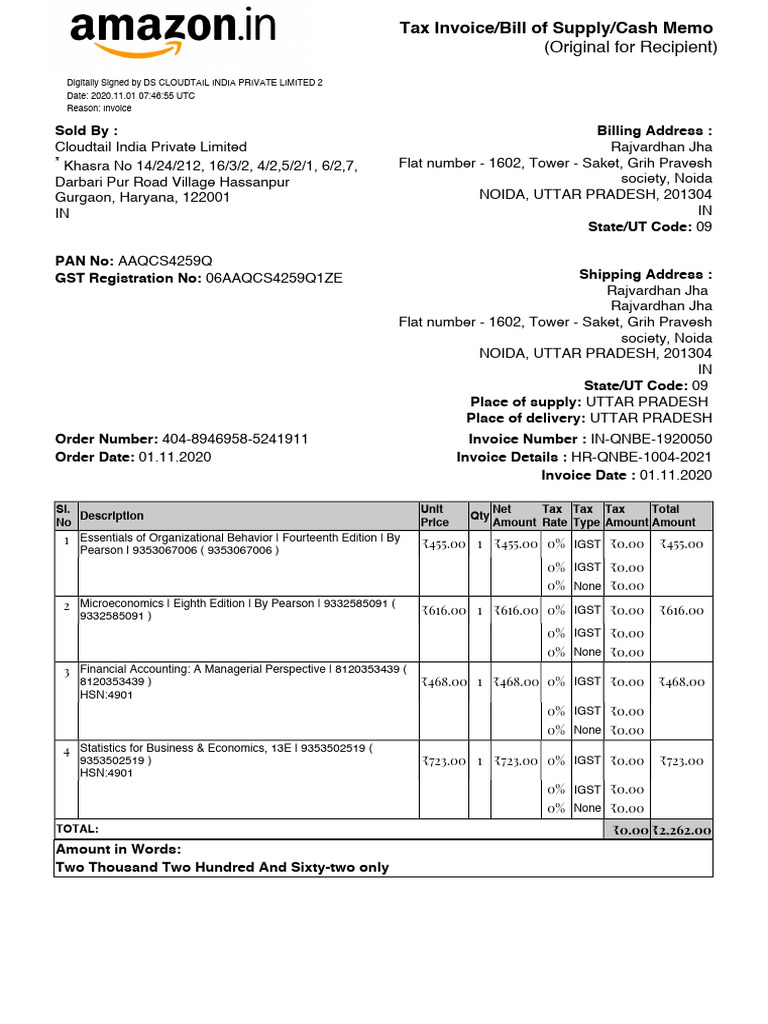 Books and Udemy Invoice 1 | PDF | Invoice | Economies