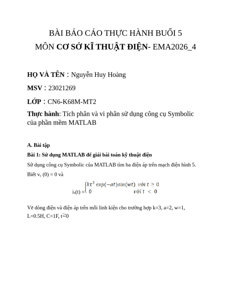 Bài Báo Cáo TH C Hành Bu I 5 | PDF