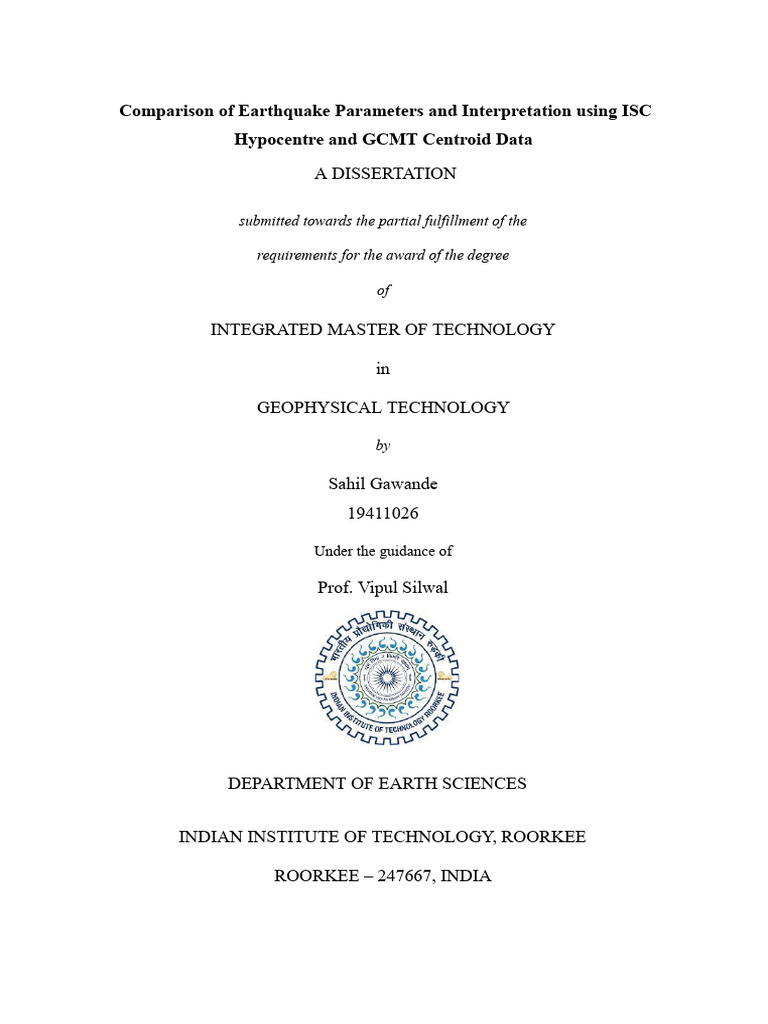 Dissertation Final Draft V1 | PDF | Plate Tectonics | Earthquakes