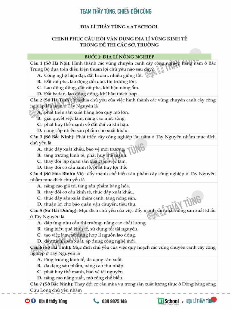 2023 - FREE - B1 - NÔNG NGHIỆP - DE - GUI HS | PDF