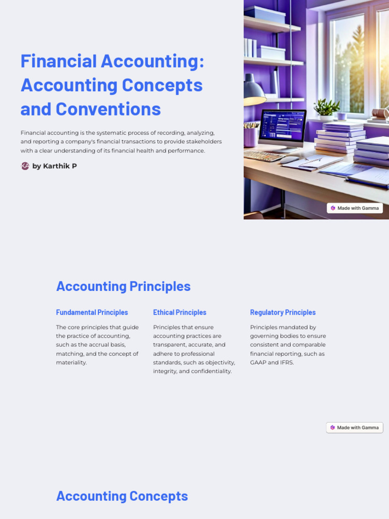 Financial Accounting Accounting Concepts and Conventions | PDF ...