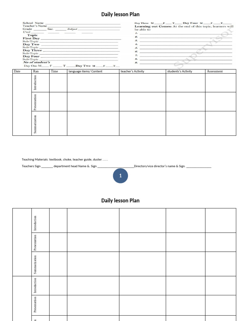 1st Grade English Lesson Plan Template | PDF