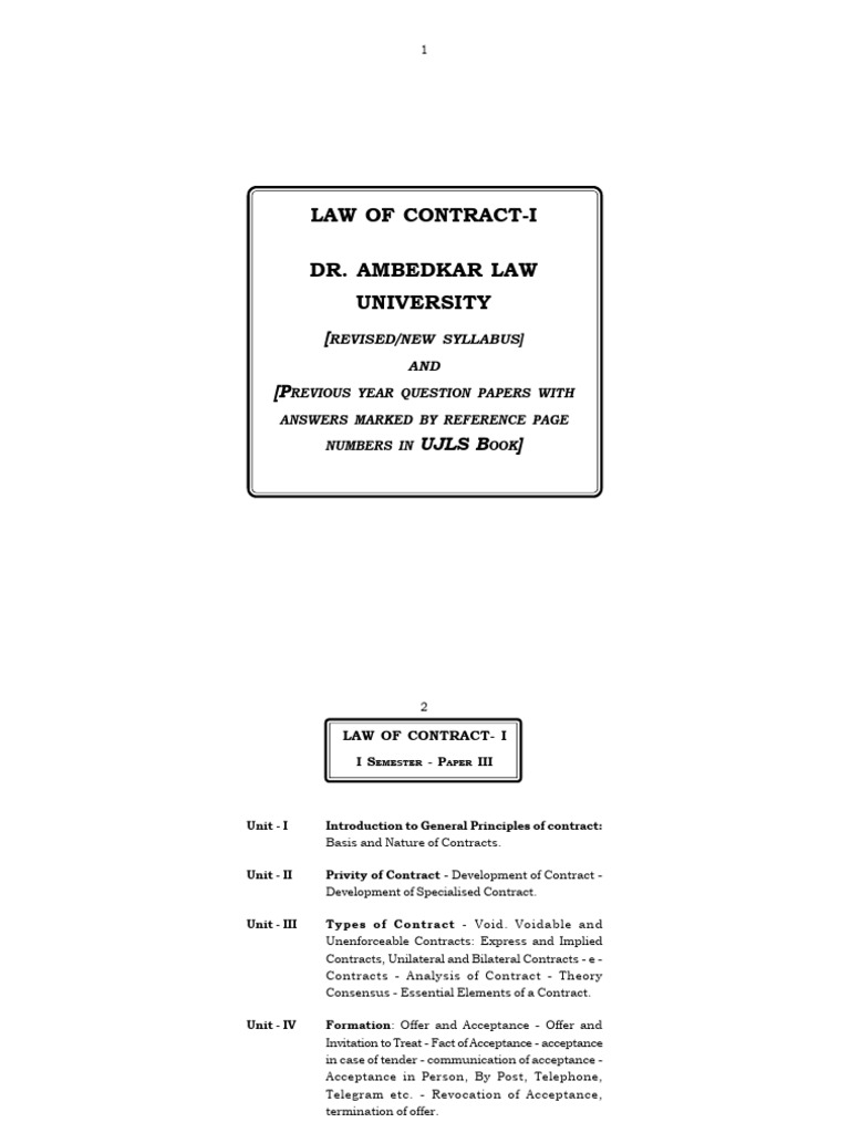 Contract-I-BL-1 | PDF | Business Law | Common Law