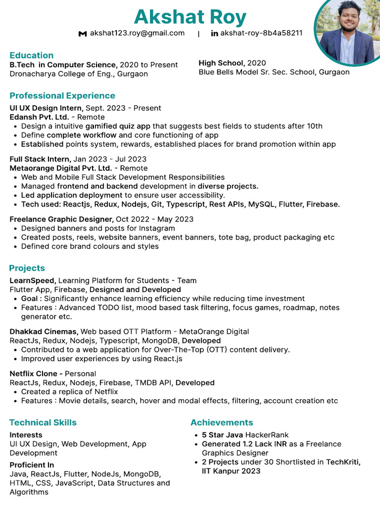 Akshat Roy Resume | PDF